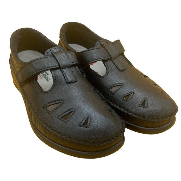SAS | Shoes | Sas Womens Roamer Comfort Shoes Black Leather Hook Loop ...